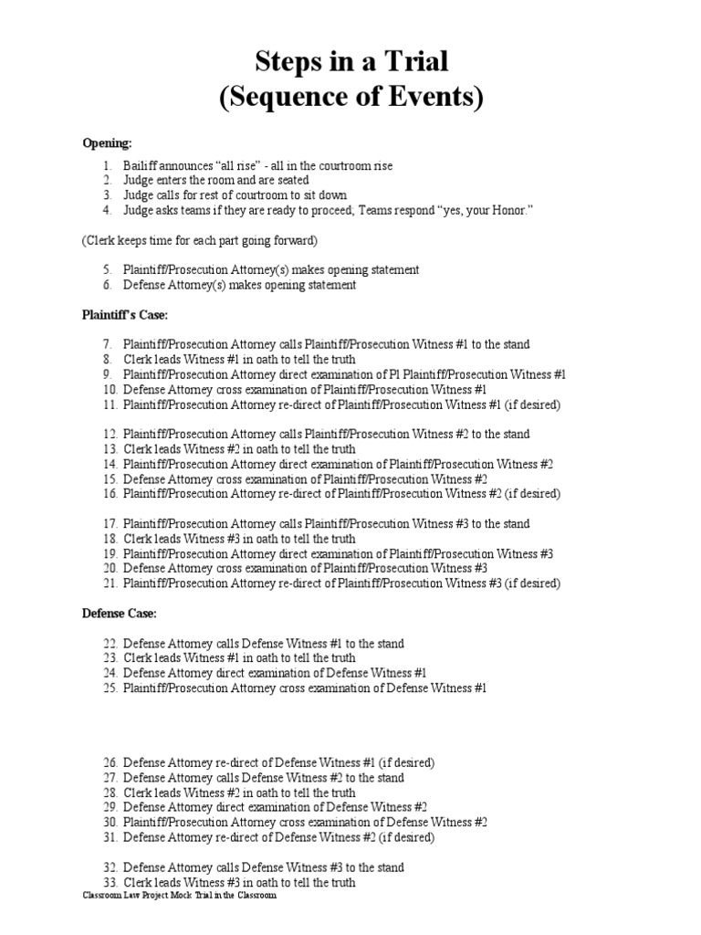Trial Process Steps Explained | PDF | Courtroom | Witness