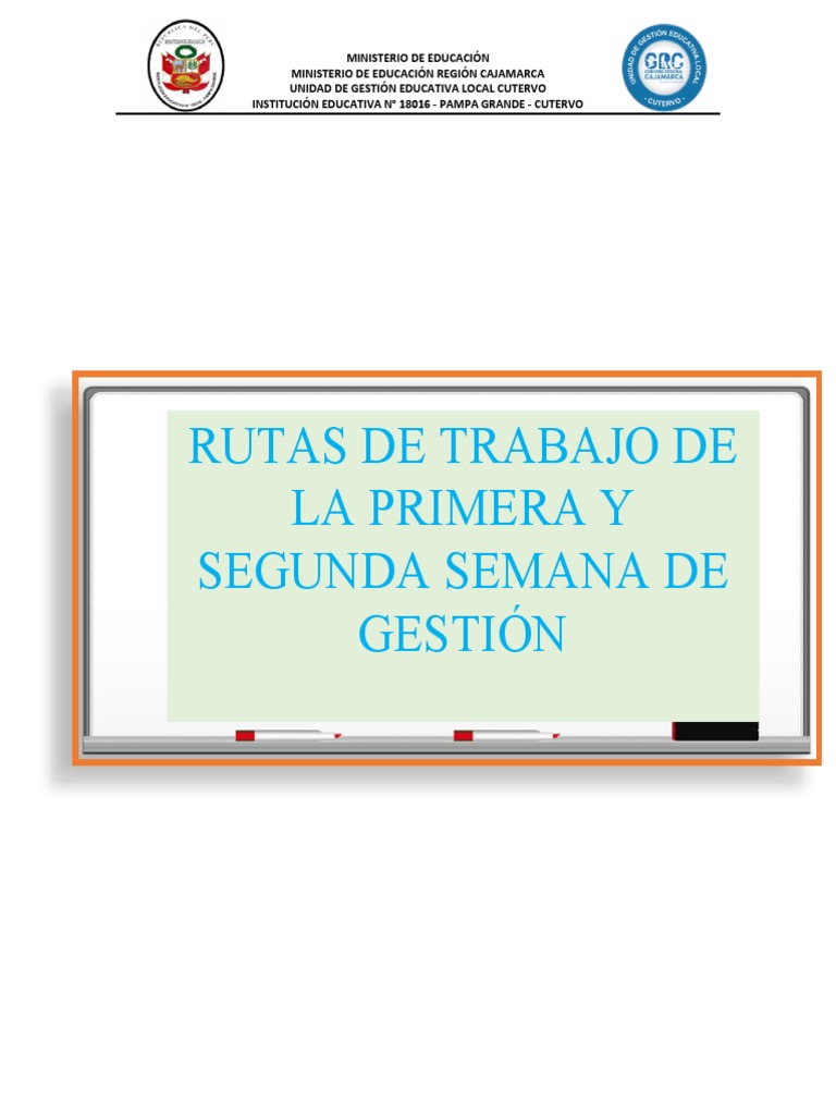 Ruta de Trabajo de Las Semanas de Gestión | PDF | Planificación ...