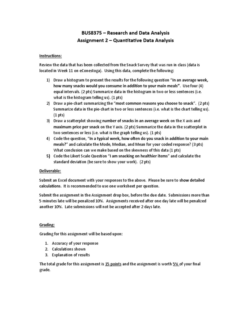 Assignment #2 Quantitative Data Analysis | PDF Assignment #2 Quantitative Data Analysis | PDF