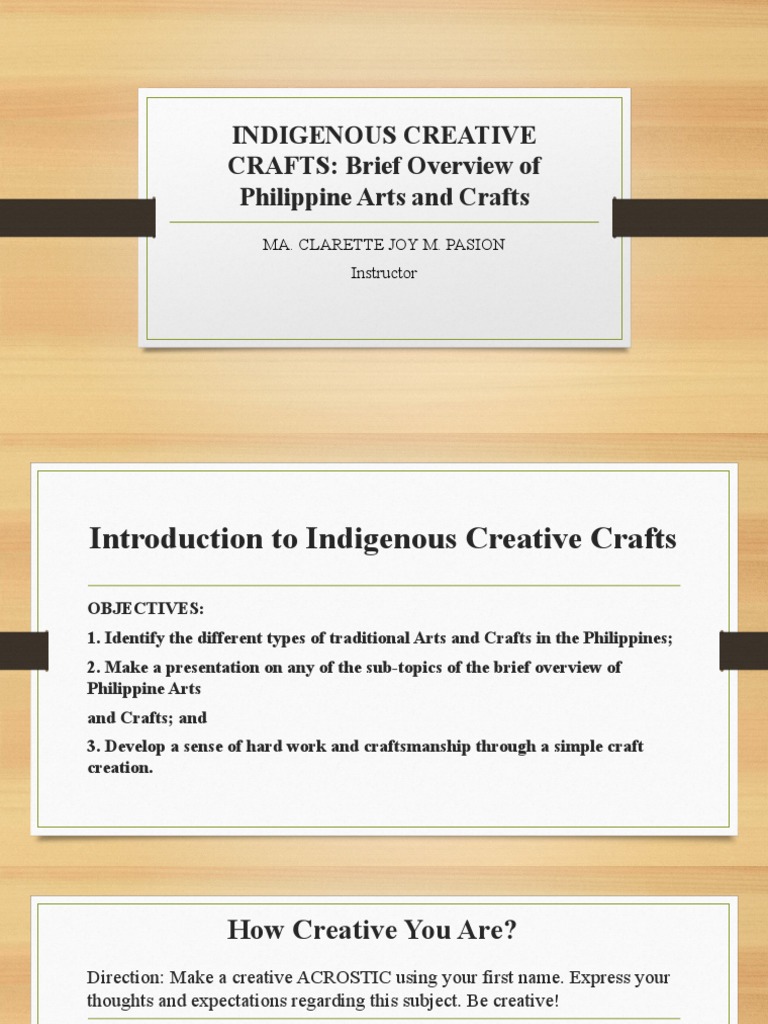 Indigenous Creative Crafts L1 | PDF | Weaving | Textiles