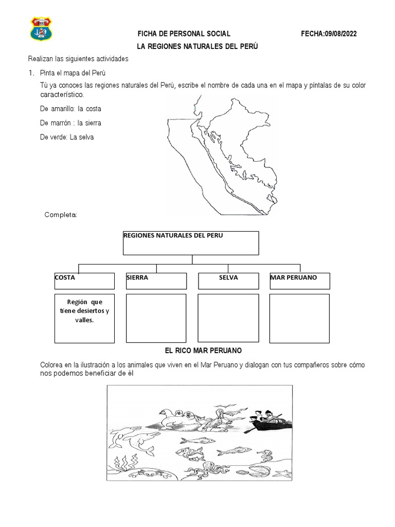 Martes 09 Ficha de Personal Social Las Regiones Naturales Del Peru ... Martes 09 Ficha de Personal Social Las Regiones Naturales Del Peru ...