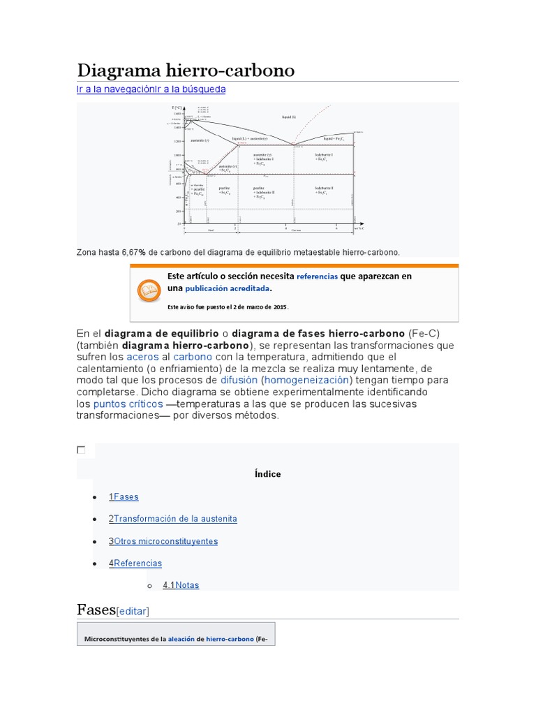 Diagrama de Hierro y Carbono | PDF | Carbón | Átomos
