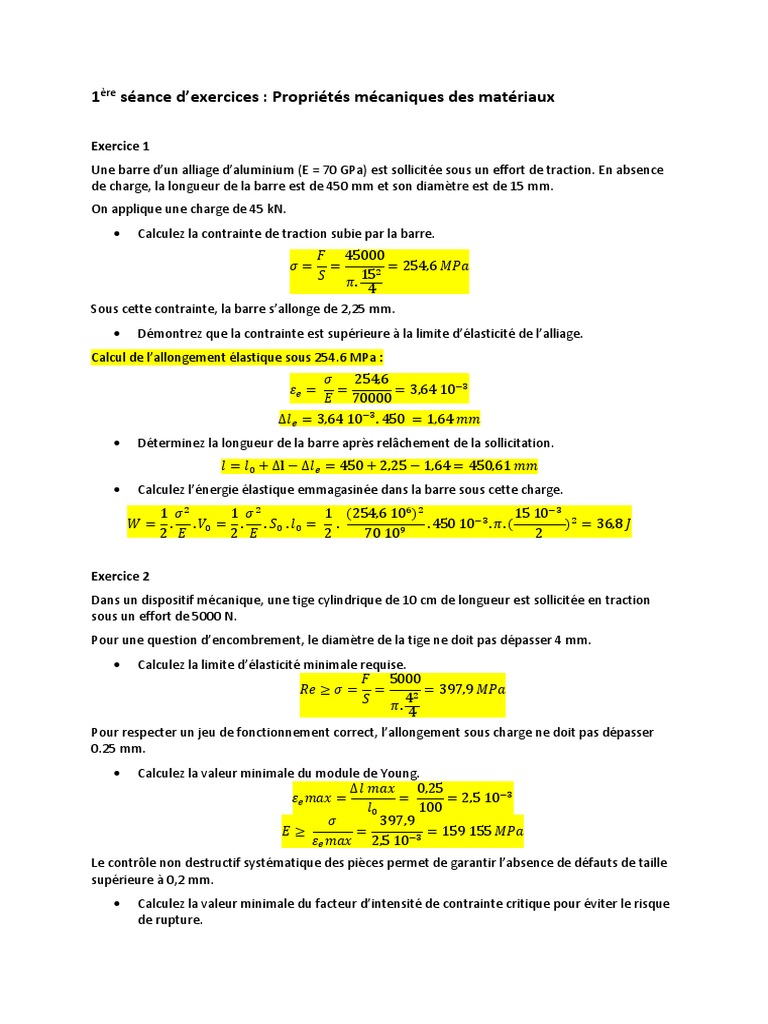 Exercice CCM BAB1 Résolu | Download Free PDF | Élasticité (Physique) | Matériaux