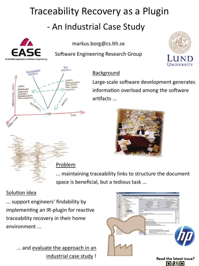 Poster: Traceability Recovery As A Plugin - An Industrial Case Study ...