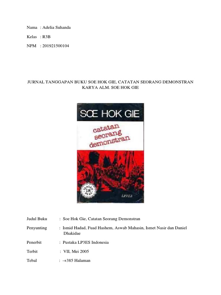 Catatan Seorang Demonstran Soe Hok Gie | PDF