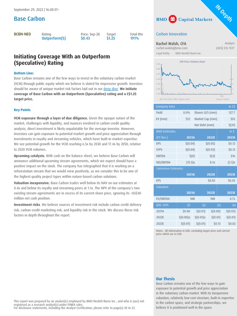 Base Carbon: Initiating Coverage With An Outperform (Speculative) Rating | PDF | Valuation ...