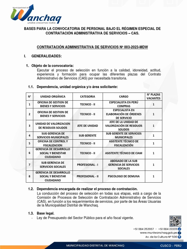 Bases Cas 03 2023 MDW | PDF | Residuos | Trabajo Social