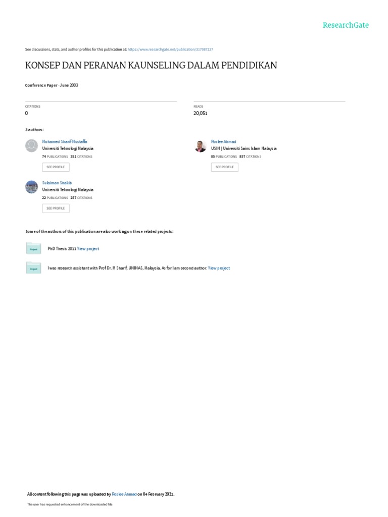 Konsep Dan Peranan Kaunseling Dalam Pend-1 | PDF
