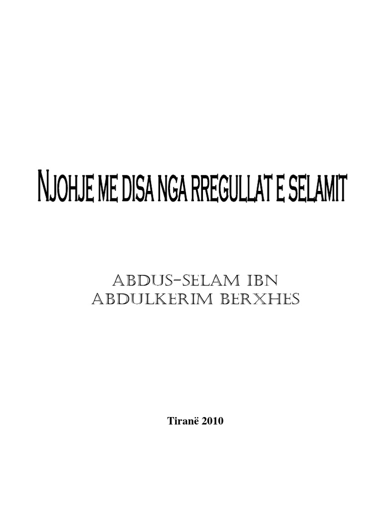 Njohje Me Disa Nga Rregullat e Selamit | PDF