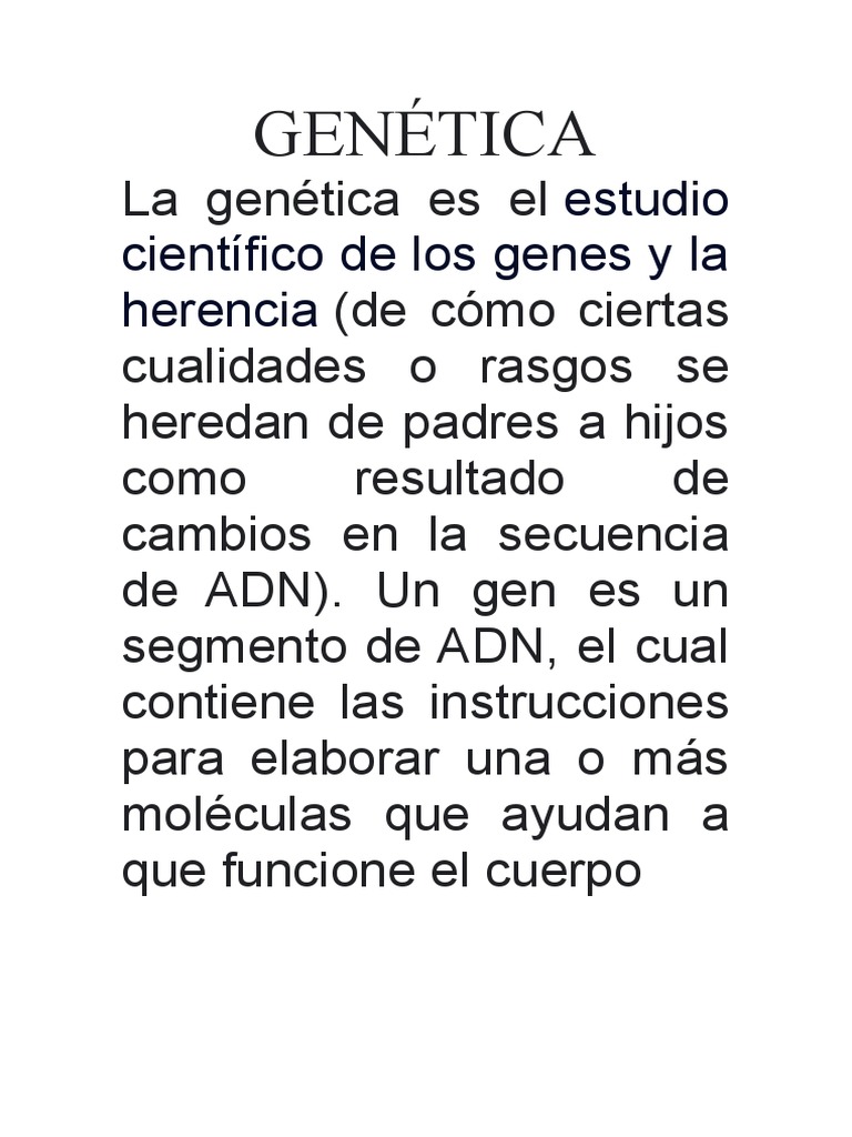 Estudio Científico de Los Genes y La Herencia: Genética | PDF