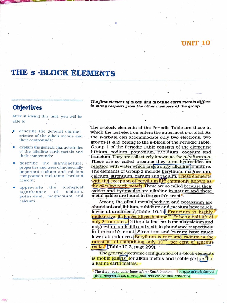S Block NCERT Marking | PDF