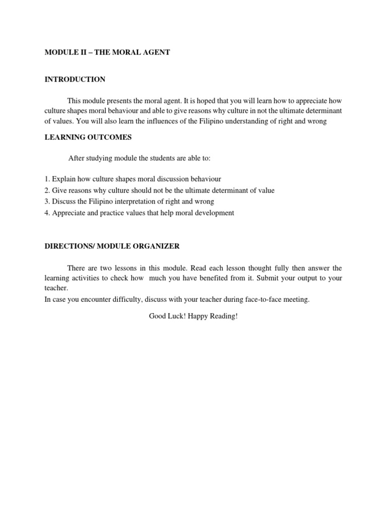 Ethics - Module 2 | PDF | Morality | Relativism