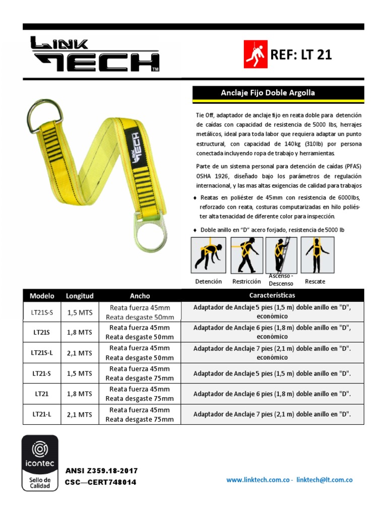 Ficha Tecnica Anclaje LT 21 | PDF | Materiales | Ingeniería de Edificación