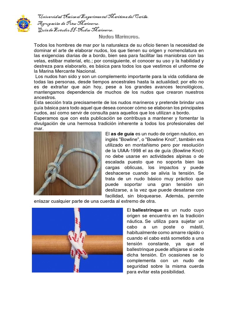 13 Guia de Estudio Nudos Marineros | PDF | Nudo | Cuerda