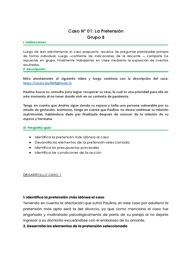Caso #01 - La Pretensión | PDF | Ley procesal | Demanda judicial