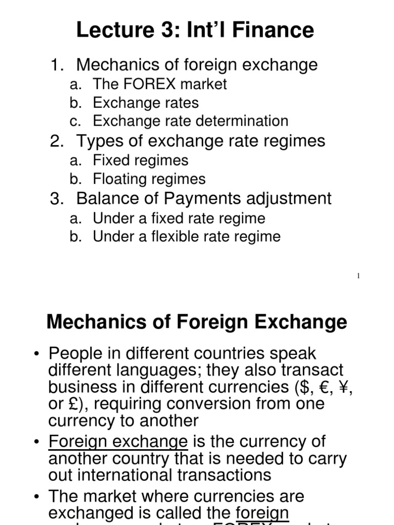 Understanding Foreign Exchange Mechanics | PDF | Floating Exchange Rate ...