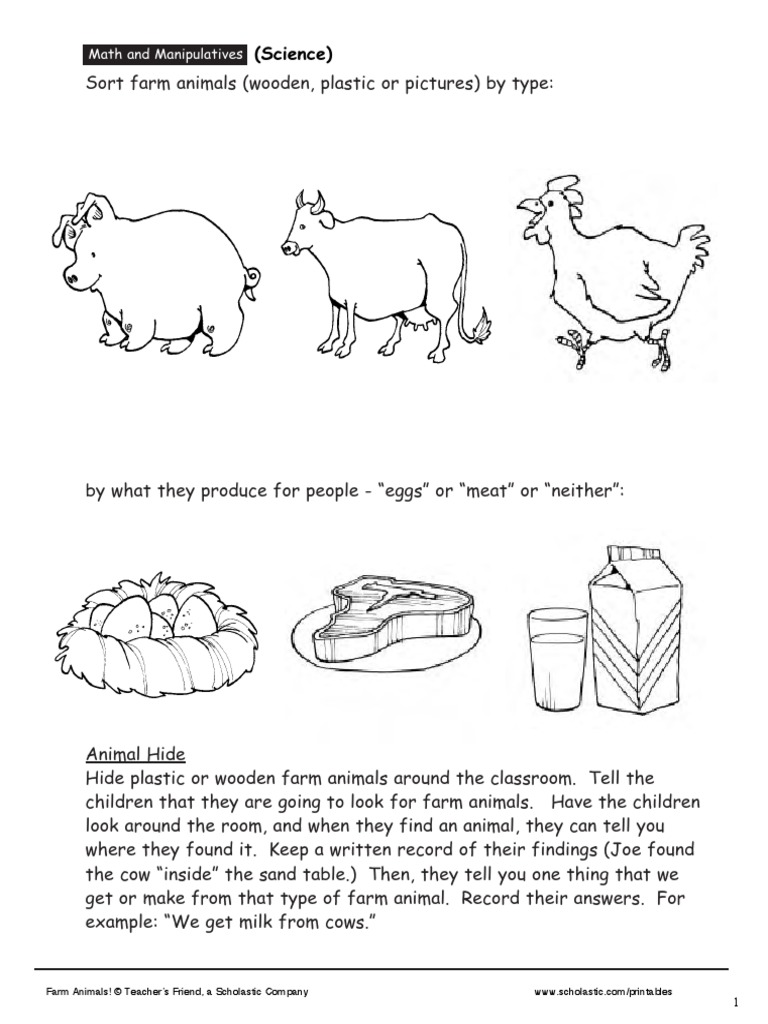 Sorting - Farm Animals | PDF