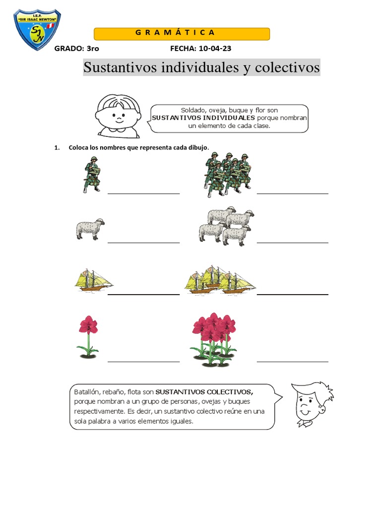 Sustantivos Individuales y Colectivos | PDF