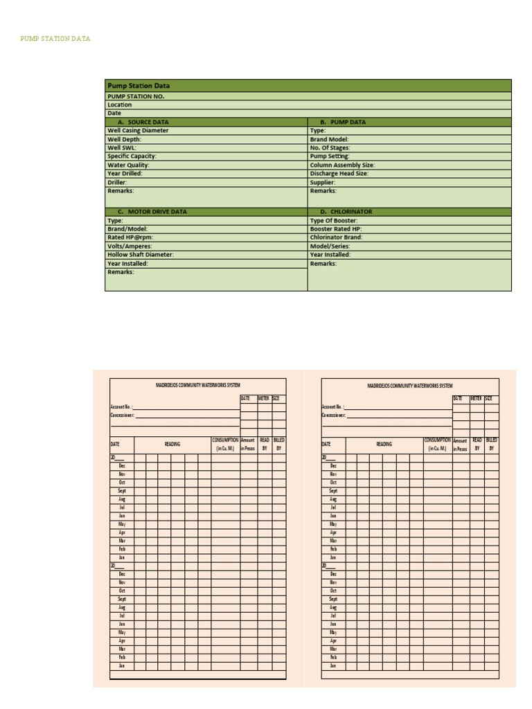 Pump Station Data and Billing Collection | PDF | Pump | Manufactured Goods