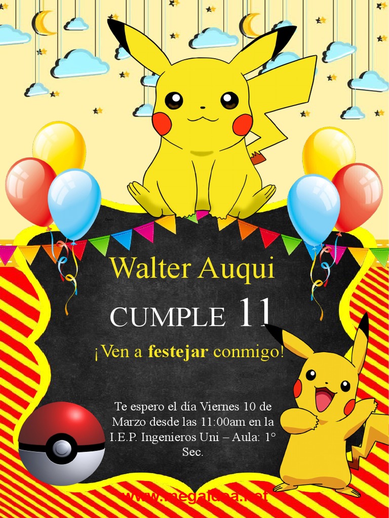 Invitacion Pikachu | PDF