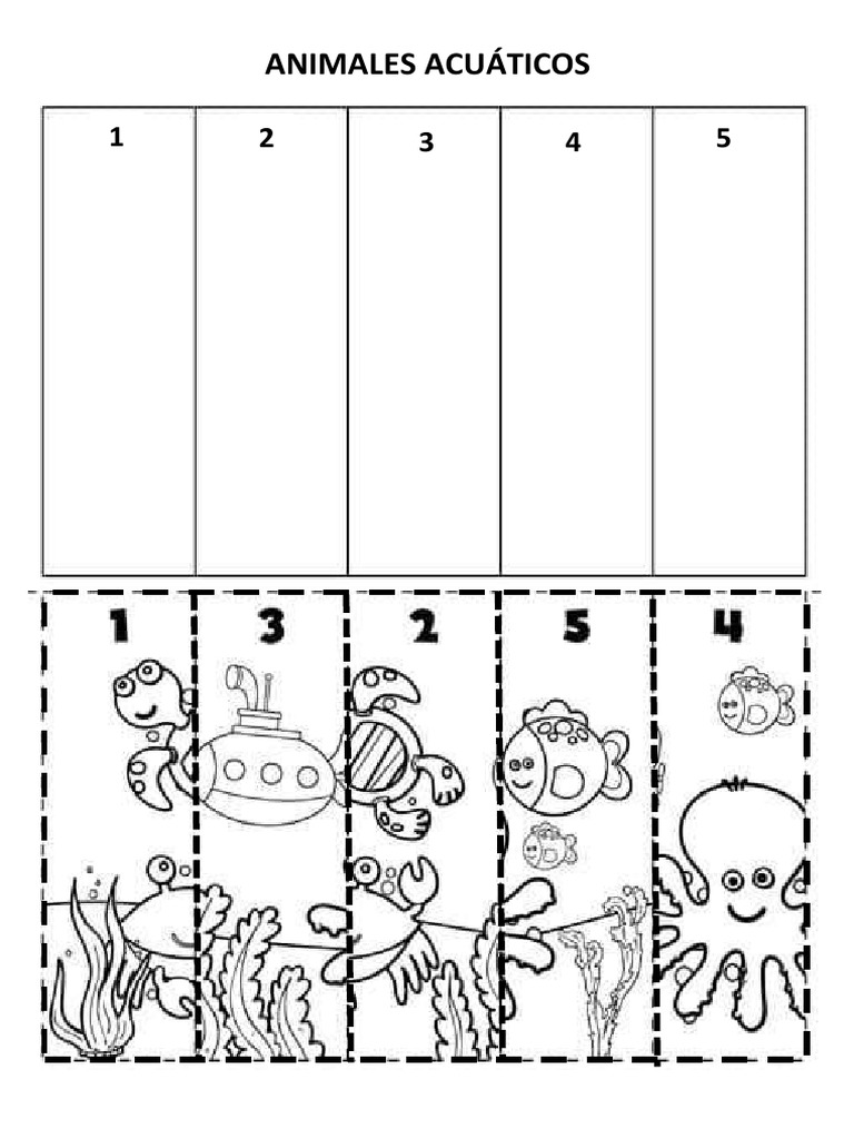 Hoja Animales Acuaticos | PDF