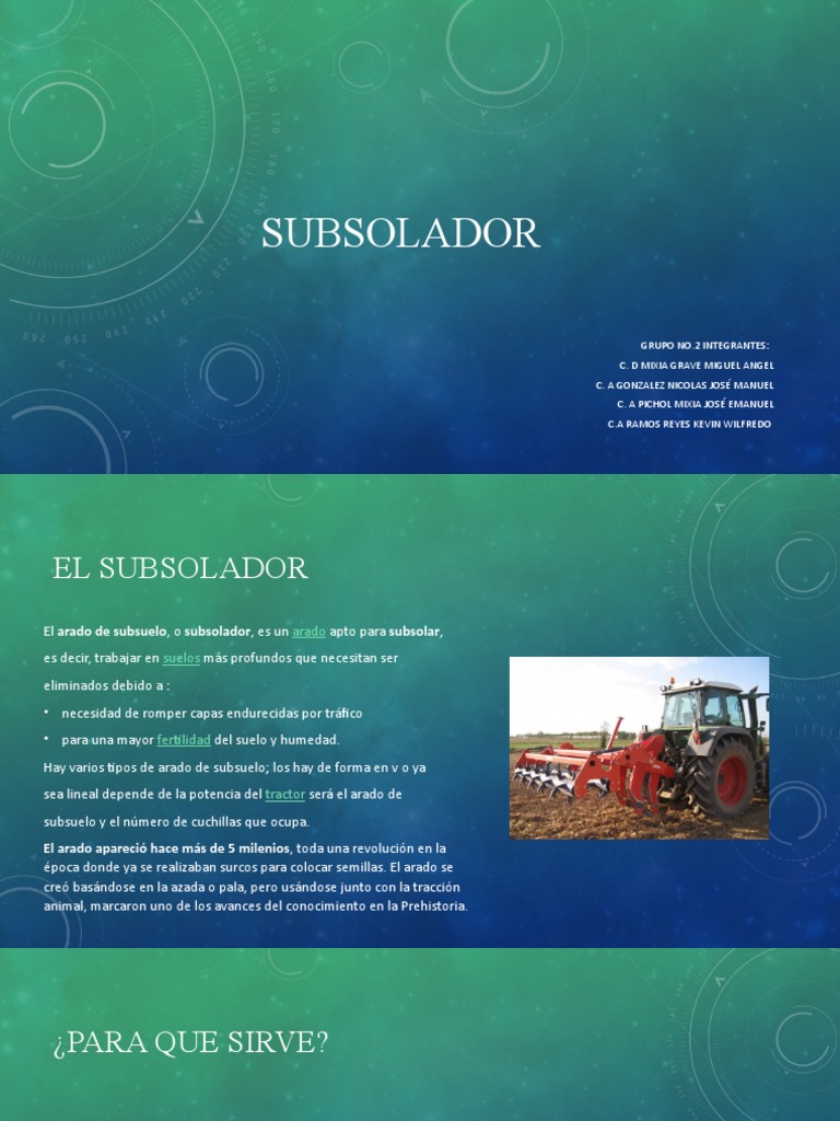 Uso y beneficios del subsolador agrícola | PDF | Suelo | Arado