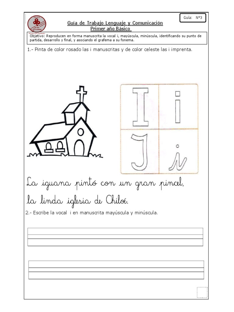 1° Básico Lenguaje Guía Letra I | PDF