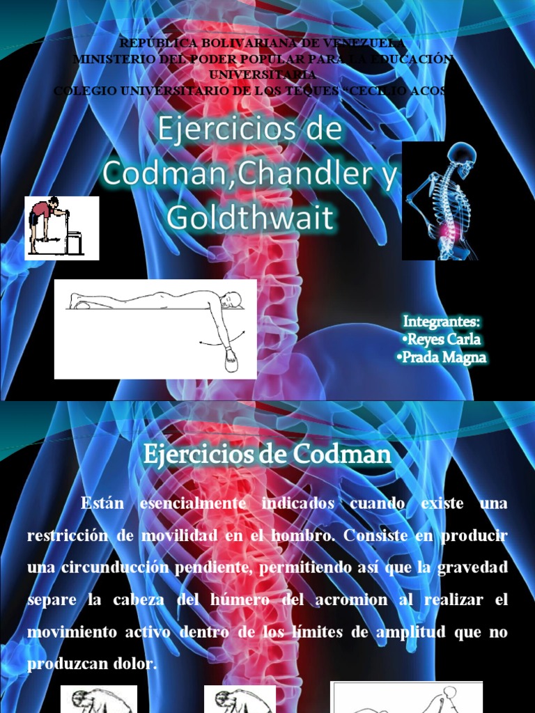 Ejercicios de Codman, Chandler y Goldthwait | PDF | Hombro | Medicina CLINICA