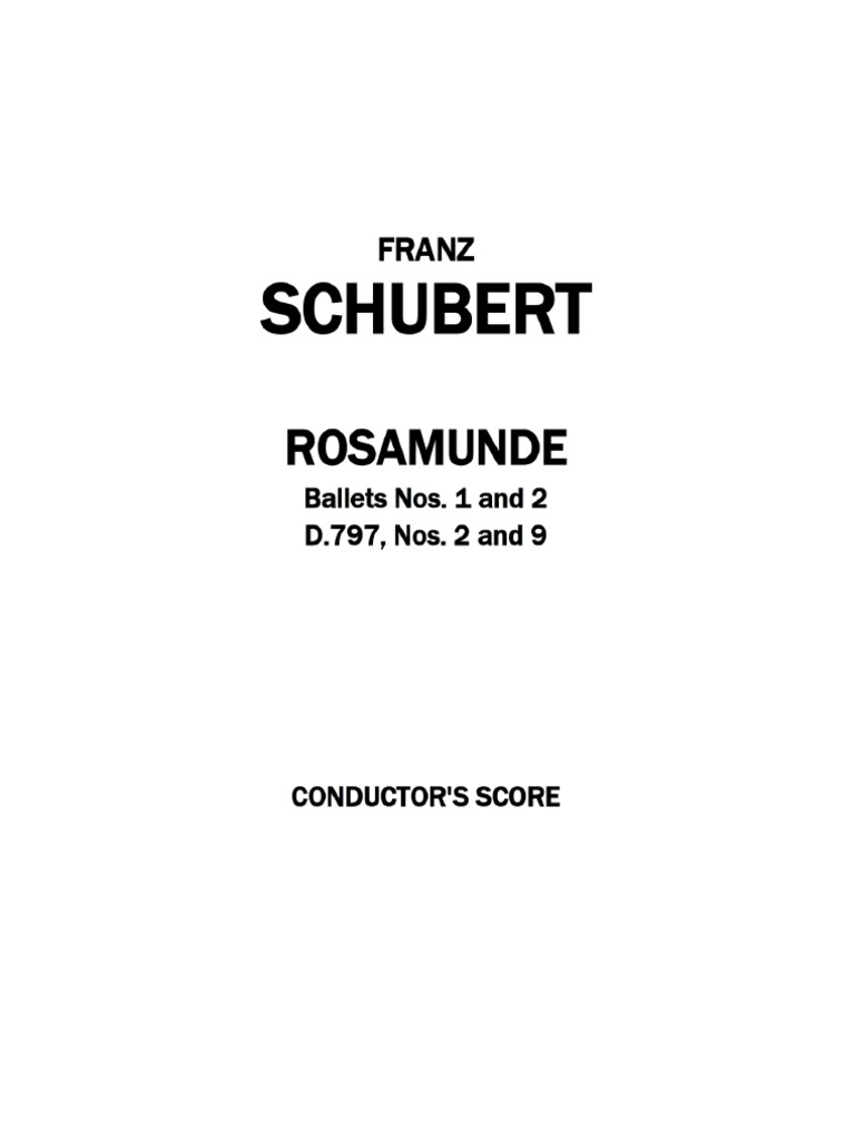 SCHUBERT - ROSAMUNDE BALLET MUSIC - Conductor Score | PDF