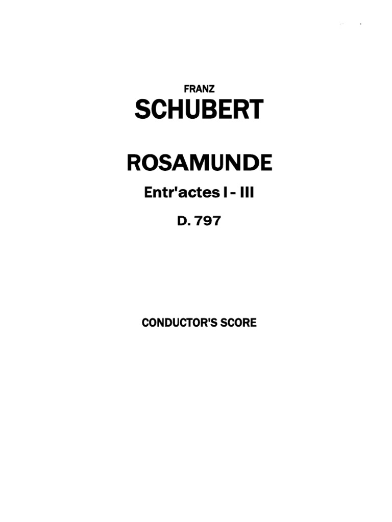 SCHUBERT - ROSAMUNDE ENTRE ACT 1-3 - Conductor Score | PDF