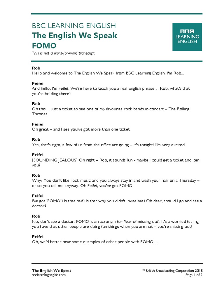 FOMO | PDF