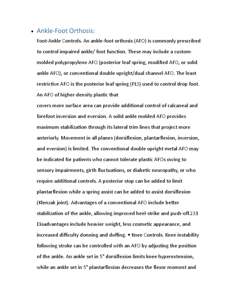 Ankle-Foot Orthosis | PDF