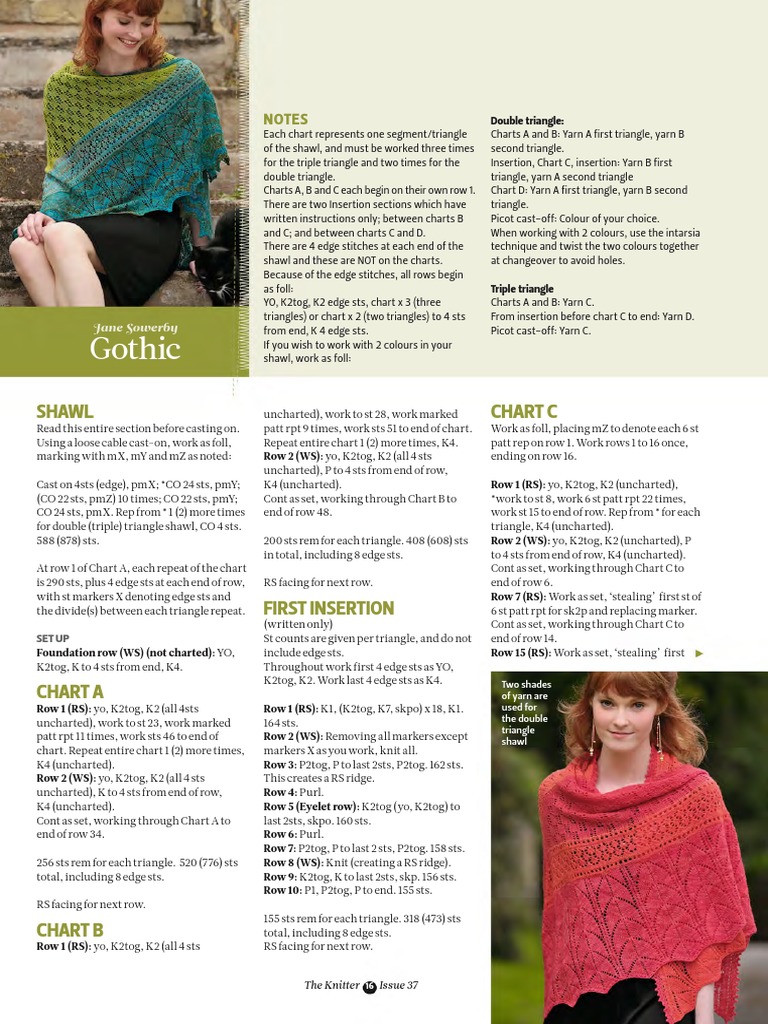 Gothic Shawl Pattern | PDF | Knitting | Fibers