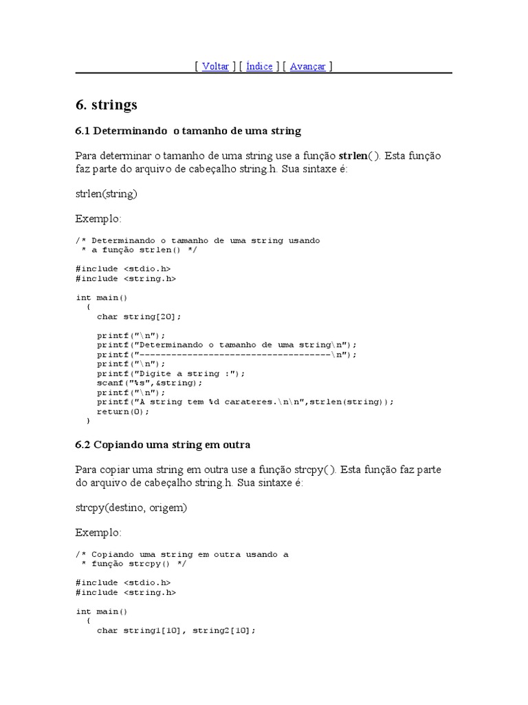 Strings Comandos | PDF | Ponteiro (programação de computadores ...