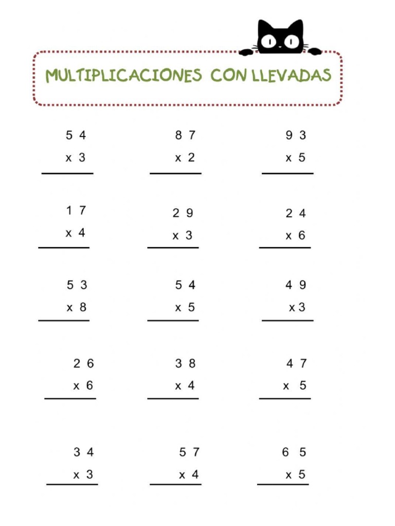 Multiplicaciones Llevando 2 | PDF