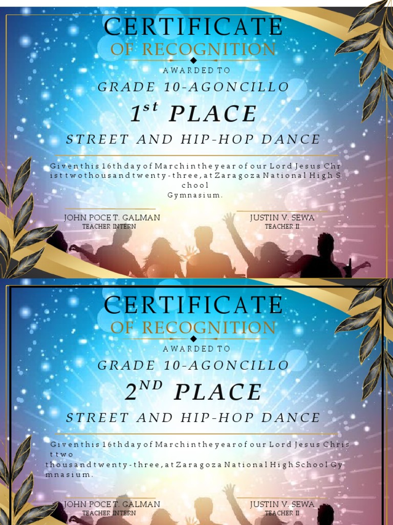 Gold and Black Elegant Certificate of Recognition WORD (AutoRecovered) | PDF | Urban Street ...