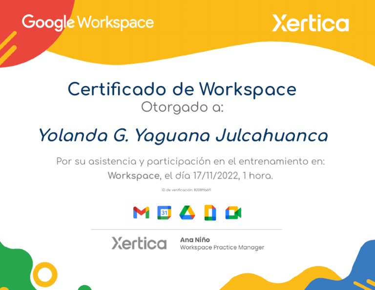 Certificado de Google Workspace 2022 | PDF