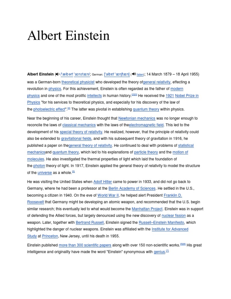Albert Einstein | PDF