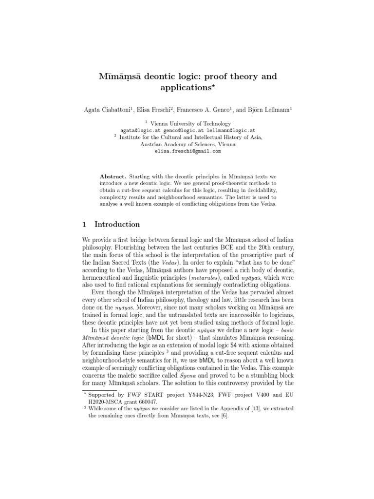 M Im Am - S A Deontic Logic: Proof Theory and Applications | PDF | Modal Logic | Mathematical Logic