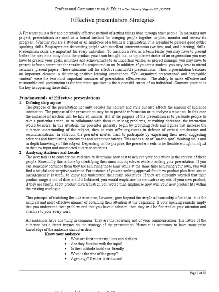 Effective Presentation Strategies | PDF | Nonverbal Communication ...