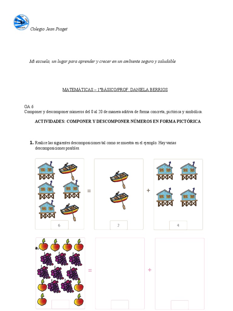 Componer y Descomponer Oa-6 Guía | PDF