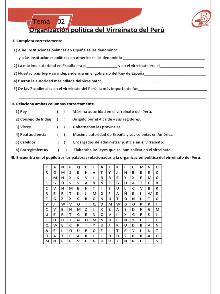 Tema 2 Organización Política Del Virreinato Del Perú | PDF