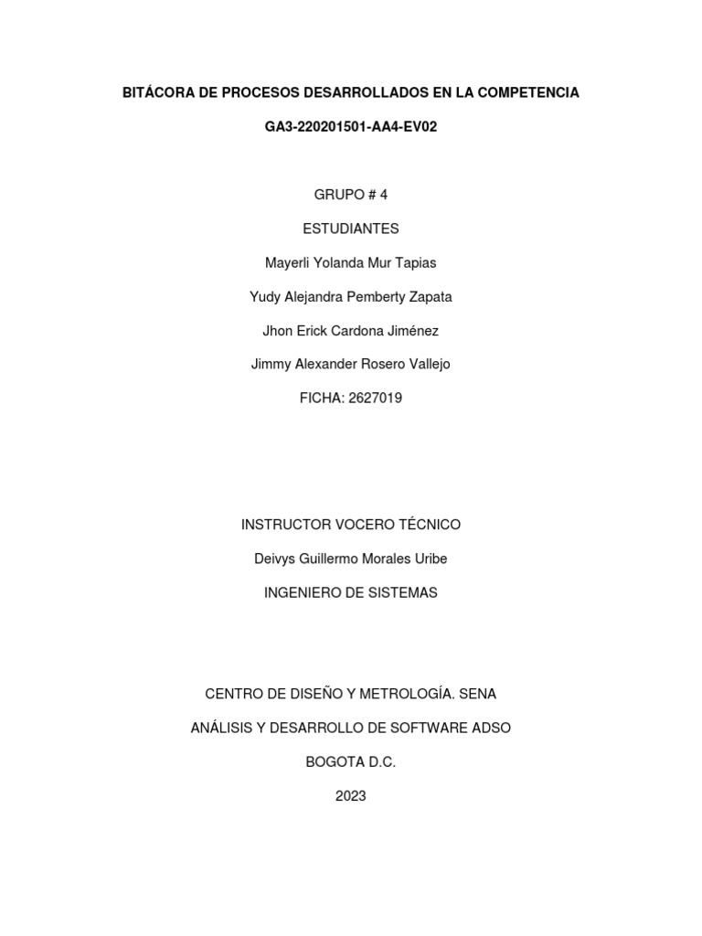 Bitácora de Procesos Desarrollados en La Competencia Ga3-220201501-Aa4 ...