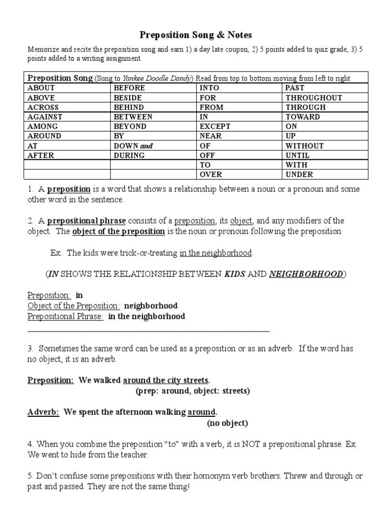 Memorizing Prepositions Through Song: A Guide to Learning Prepositions ...