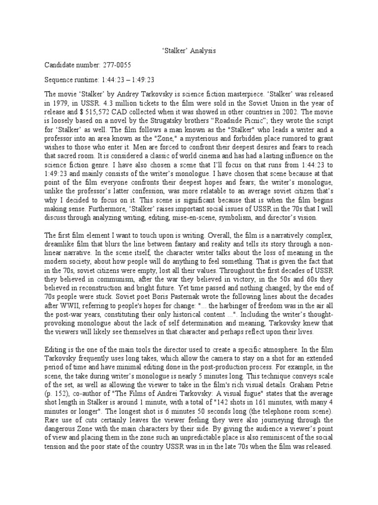 Stalker Analysis | PDF