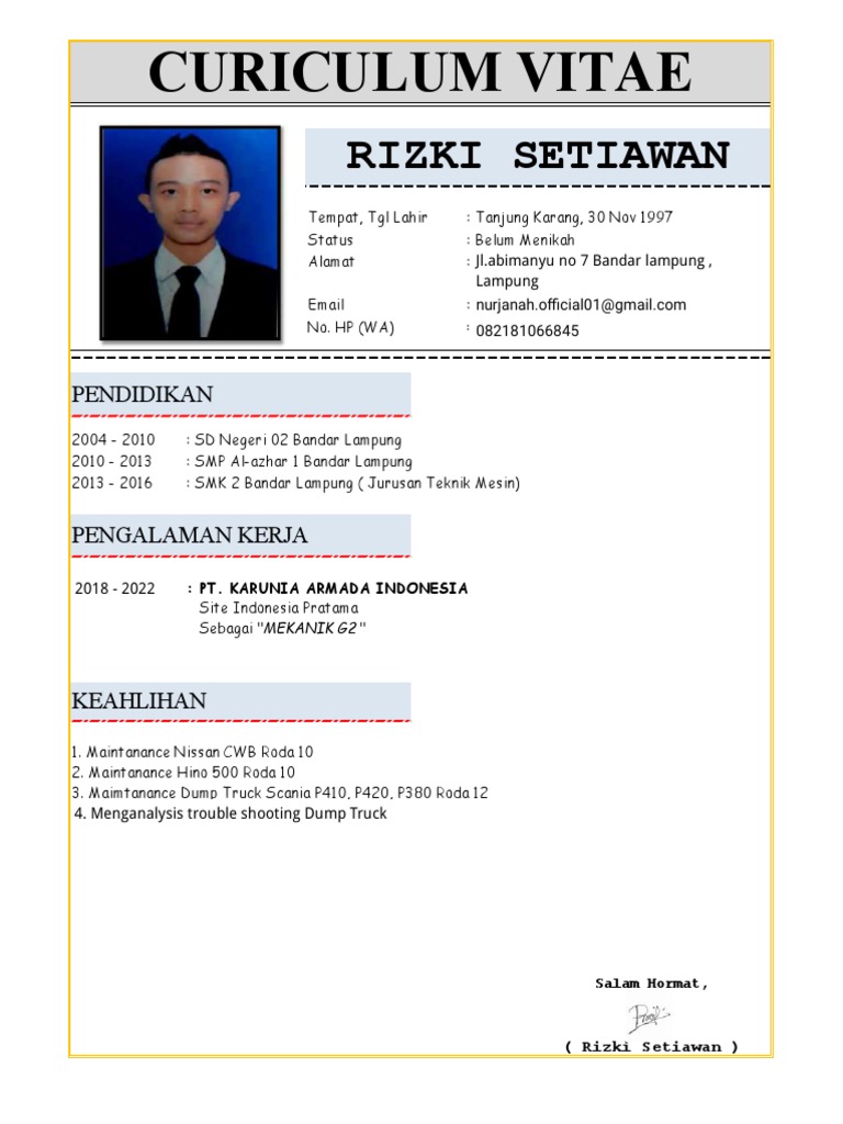 CV Rizki Setiawan.. | PDF