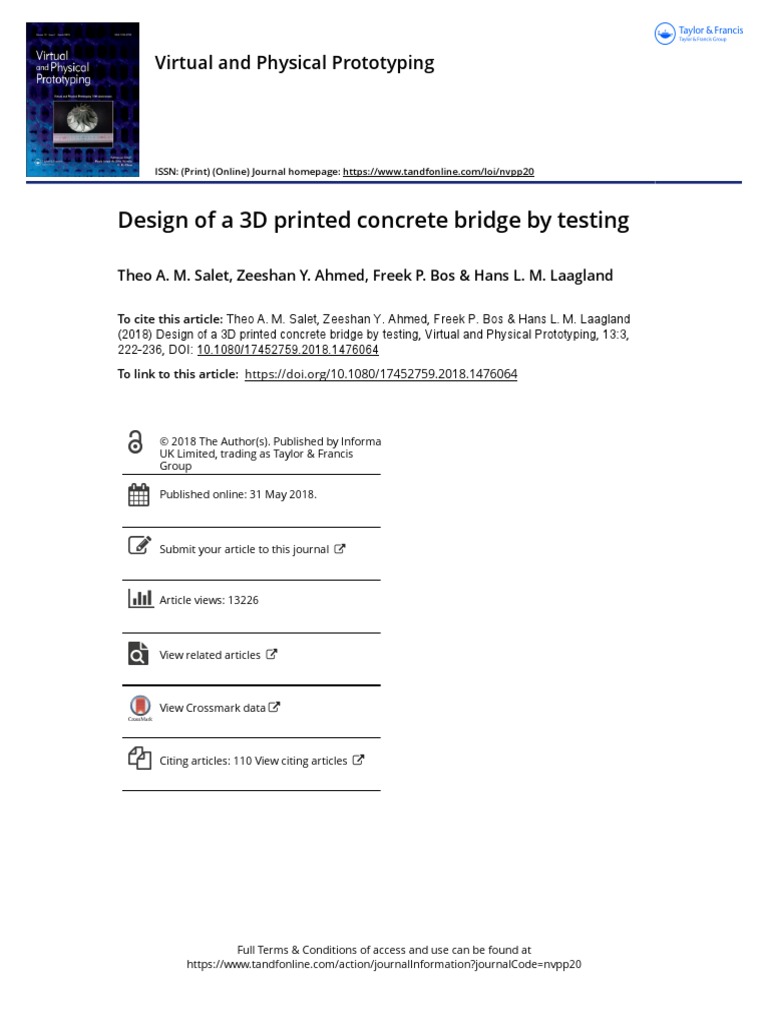 Design of A 3D Printed Concrete Bridge by Testing | PDF | Strength Of ...
