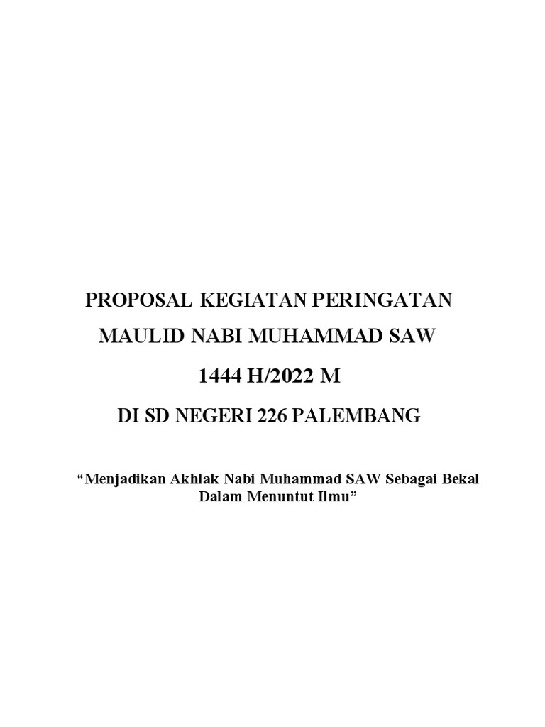 Proposal Maulid Nabi Muhammad SAW-1 | PDF