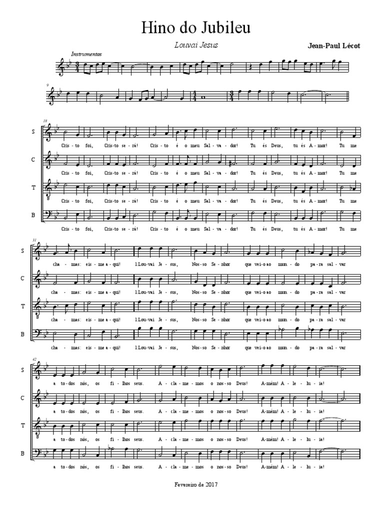 Hino Do Jubileu (Oficial 2017) - Maestro | PDF