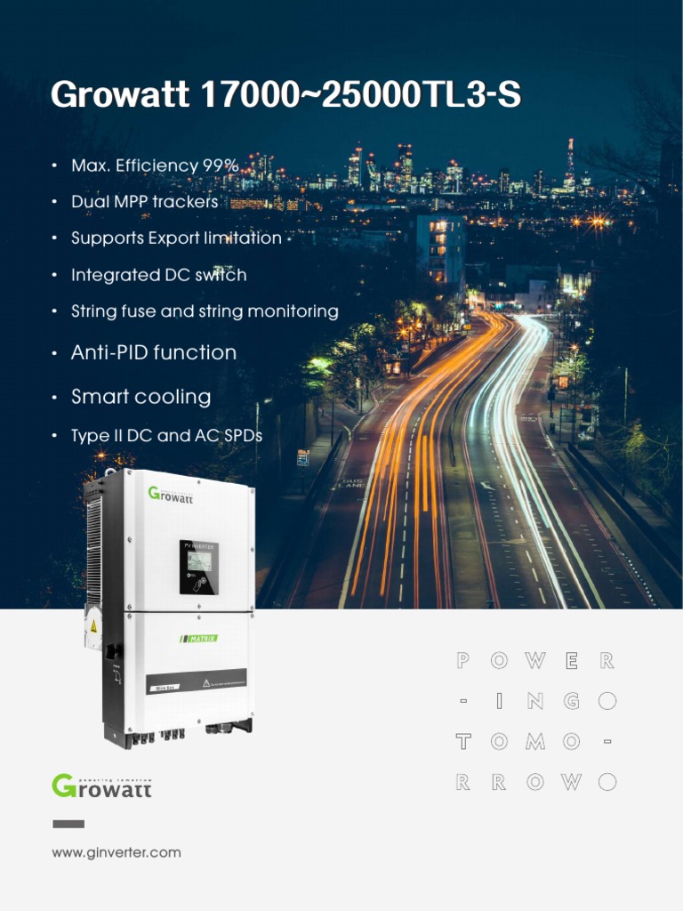 Datasheet Growatt 20000tl3 S | PDF
